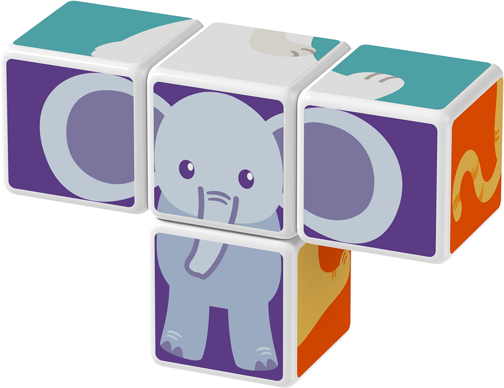 Magnetic animal cubes for infants.