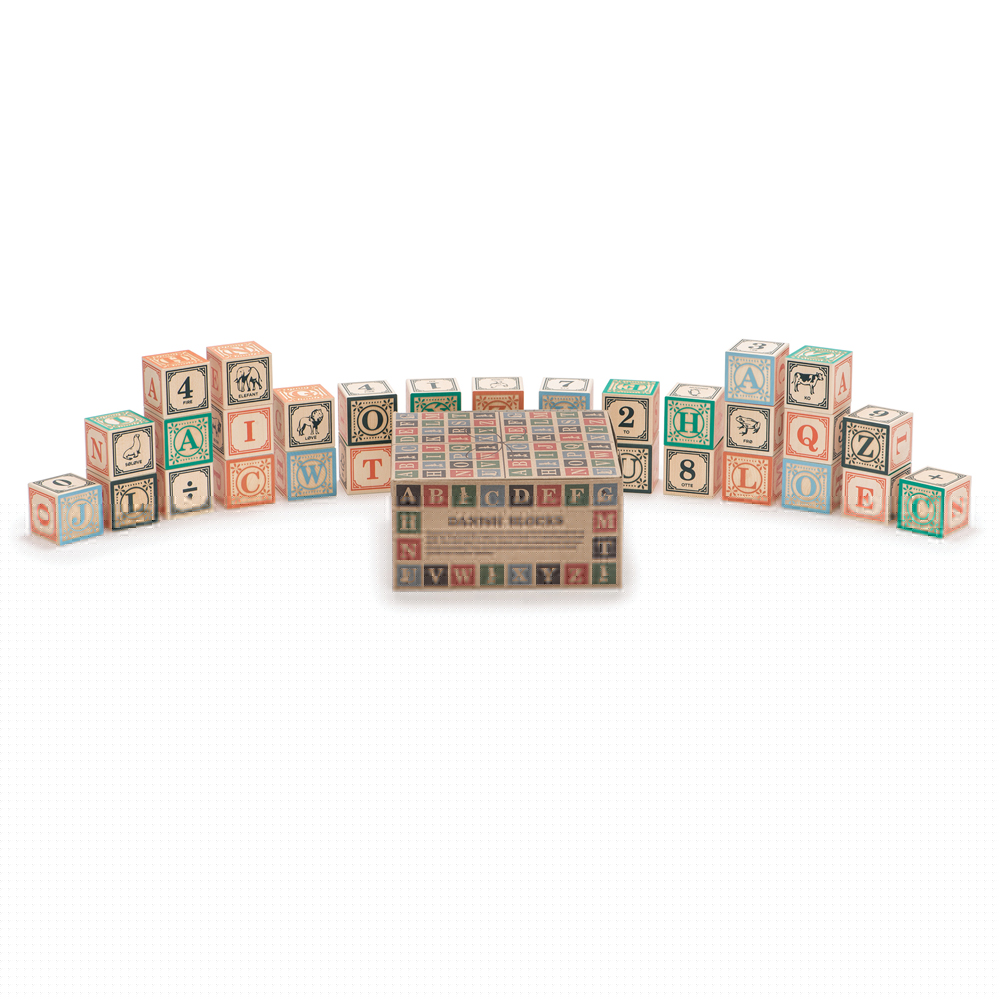 Eco friendly wooden Danish alphabet blocks