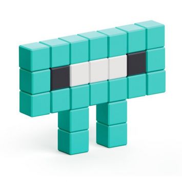 Creeper Pixel Art Blue White