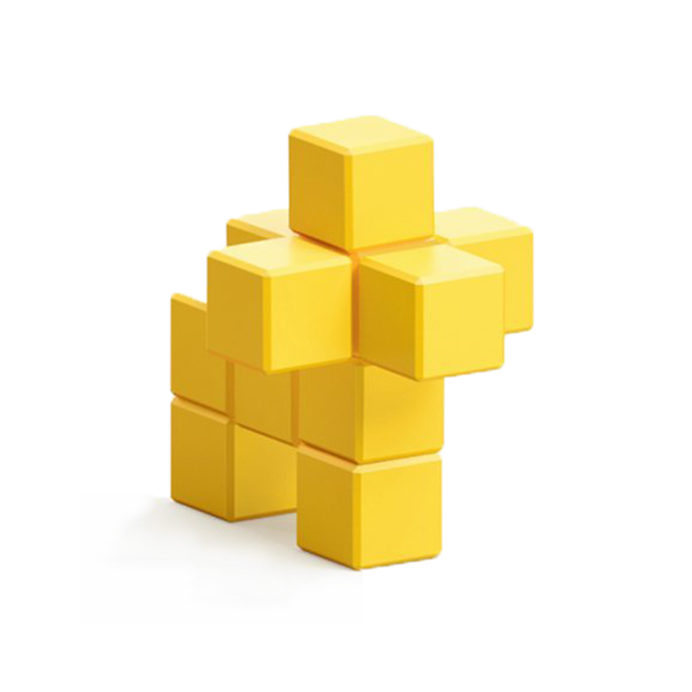 Mini magnetic pixel art set - 16 yellow cubes