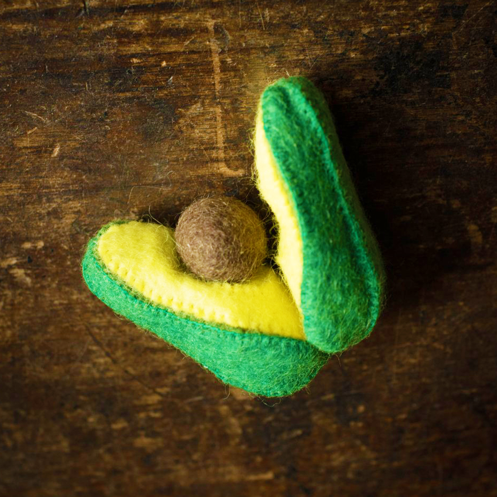Fair-trade felt avocado from Nepal