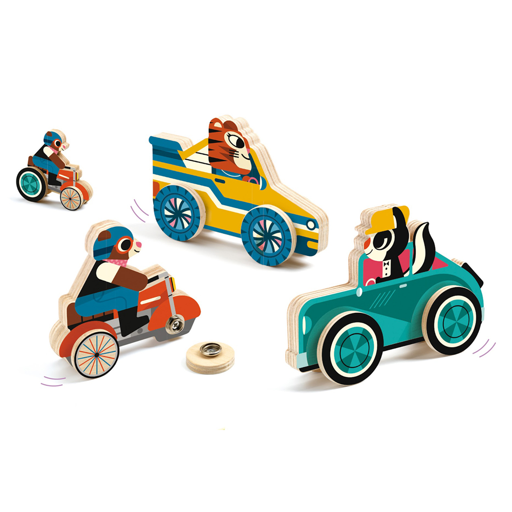 Wooden vehicles fine motor skill activity