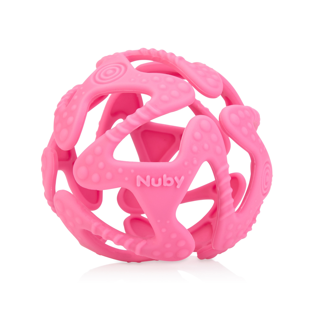 Pink Silicone Teething Ball