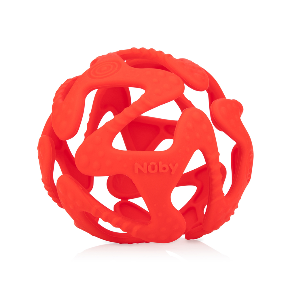 Red silicone teether ball