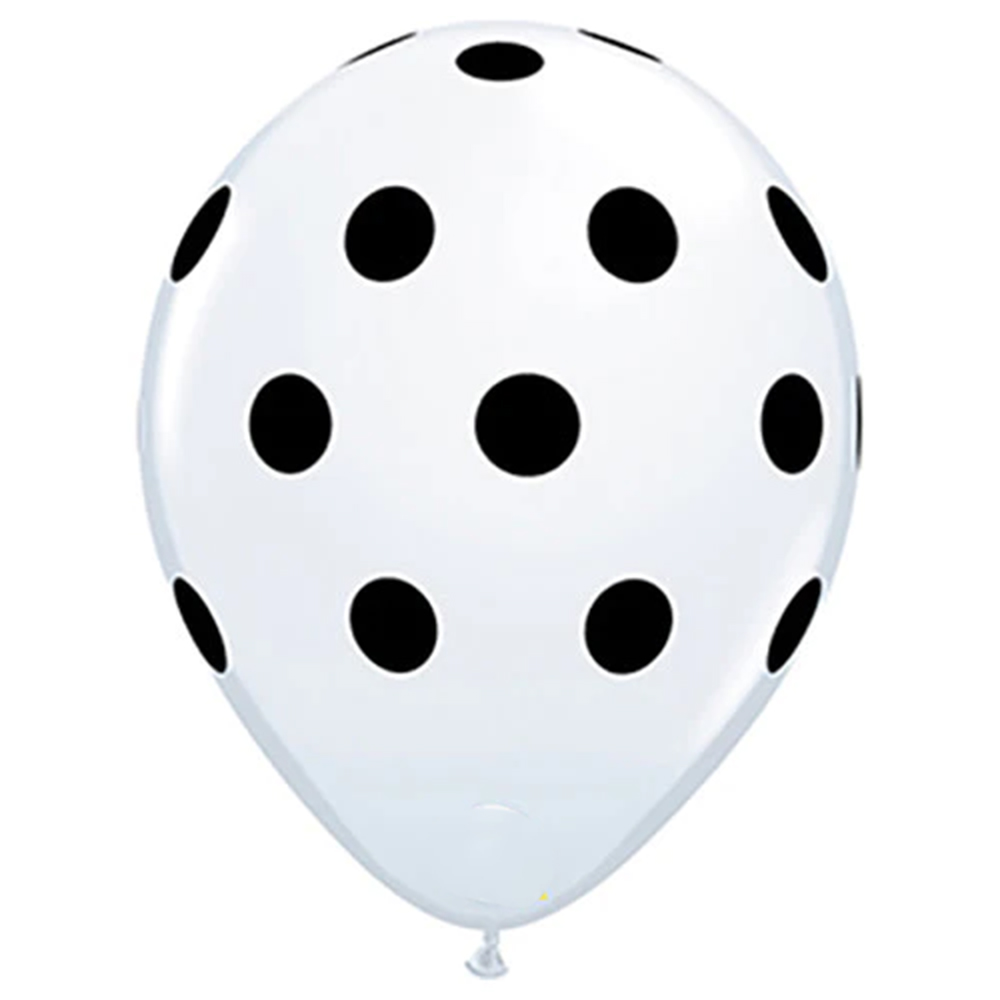Black & White polkadot latex balloons