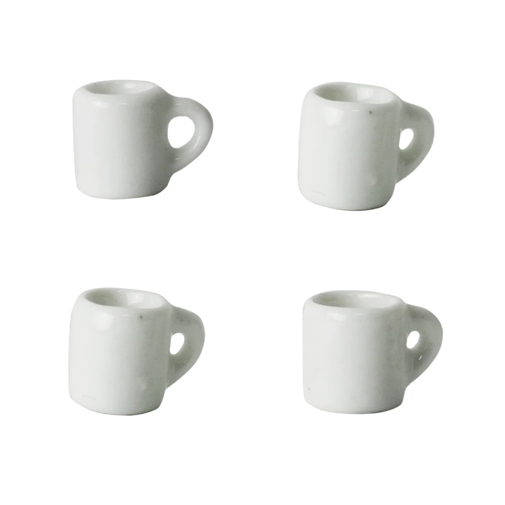 Miniature Mugs 4 pieces: Perfect 1:12 Scale Accessory for Dollhouses