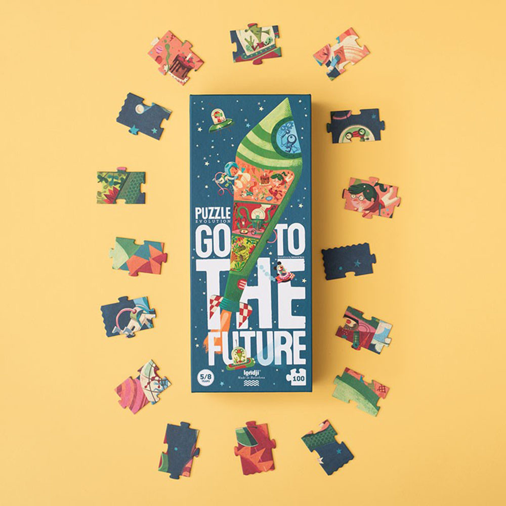 100-piece futuristic space puzzle