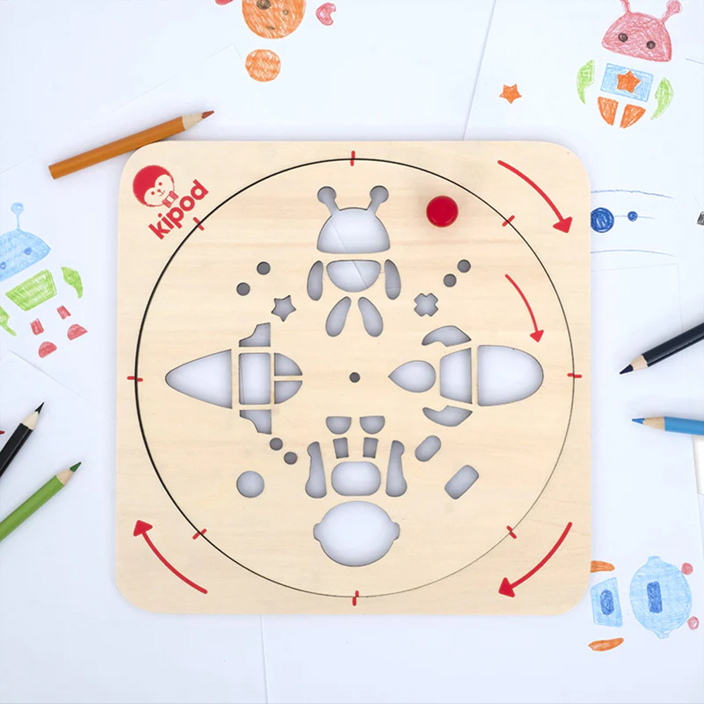 Robot Stencil Art Kit: Create Endless Robot Designs with Rotating Stencils