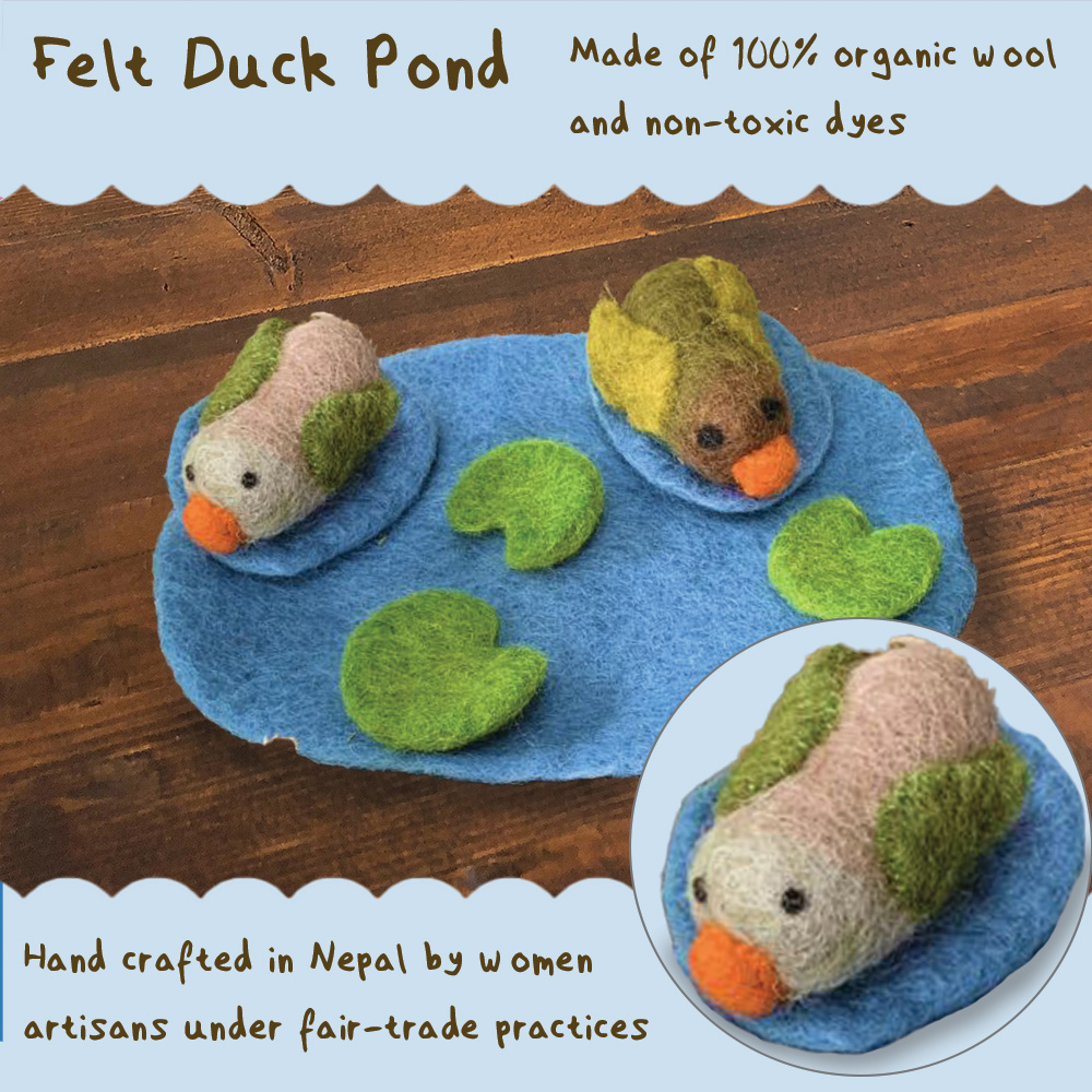 Felt duck pond with lily pads