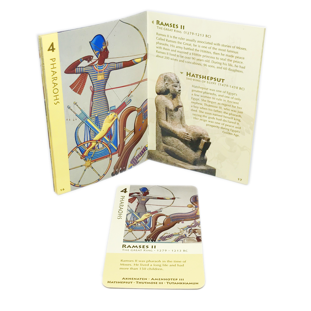 Go Fish playing cards with Ancient Egypt facts